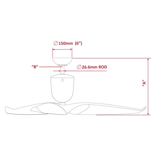 Aeratron AE+/FR Ceiling Fan Extension Rod & Raked Ceiling Fan Kit ...