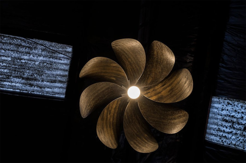 Propeller Pendant Light – Ebonised Eucalypt – Workshopped